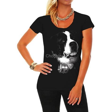 여성용 세인트 버나드 보스 티셔츠 브라이더 눈사태 개 버나드 개 Aliexpress