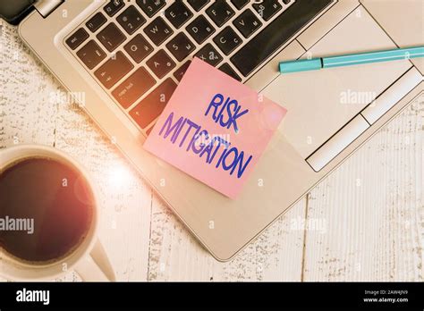 Writing Note Showing Risk Mitigation Business Concept For Strategy To Prepare For And Lessen