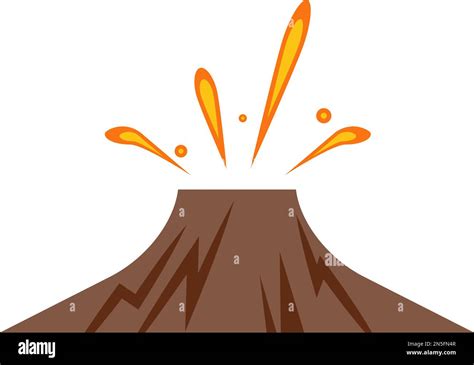 Erupting Volcano Icon Natural Disasters Editable Vector Stock Vector