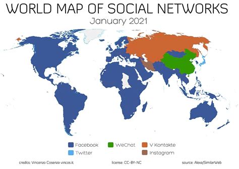 La Carte Des Réseaux Sociaux Les Plus Populaires En 2021