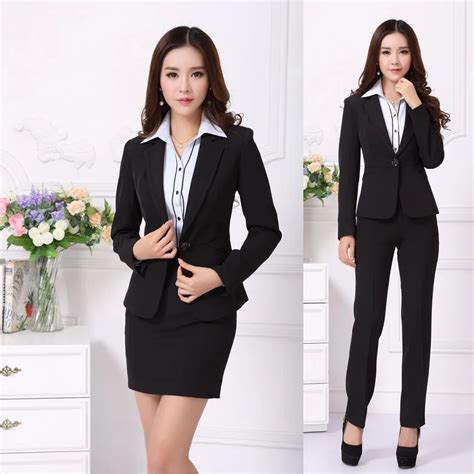 Formal Ol Female Skirt Suits For Women Work Wear Sets Blazer Ladies