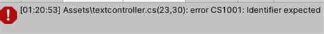identifier expected issue r unity2d