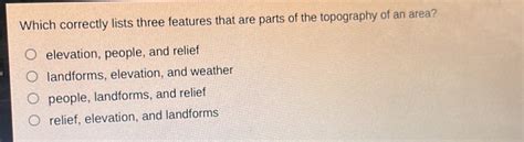 Solved Which Correctly Lists Three Features That Are Parts Of The