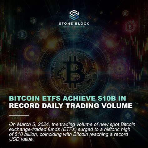 Bitcoin Etfs Achieve 10b In Record Daily Trading Volume Stoneblock