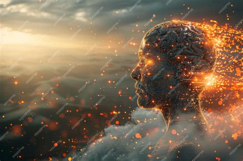 Digital Portrait Of A Woman With Glowing Neural Connections Symbolizing Cognitive Processes And