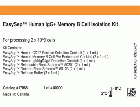 Easysep™ Human Igg Memory B Cell Isolation Kit 产品中心 君合天晟