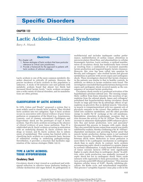 Pdf Lactic Acidosis Clinical Syndrome From Critical Care
