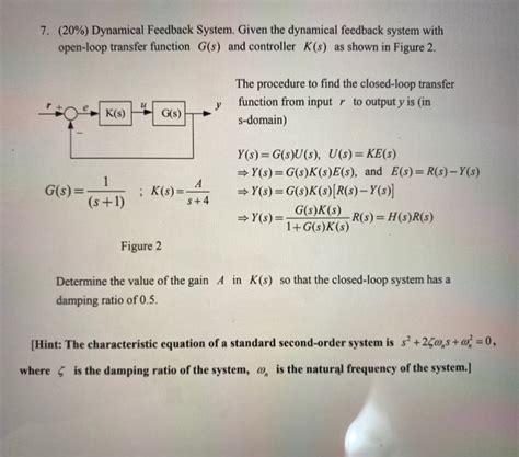 Solved 7 20 Dynamical Feedback System Given The