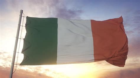 바람에 흔들리는 아일랜드의 국기 아일랜드 상징 공화국 3d 렌더링 0명에 대한 스톡 사진 및 기타 이미지 0명 3차원 형태 관광 리조트 Istock