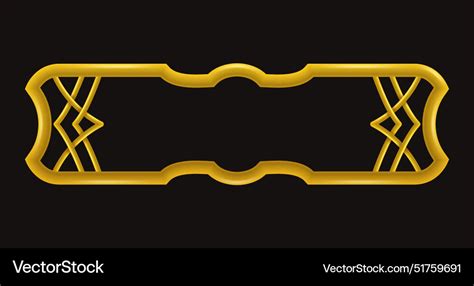 Frame Medieval Game Ui Metallic Title Banner Or Vector Image