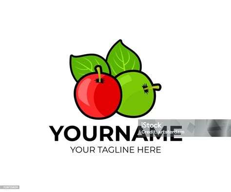 과일 잎 디자인 녹색 및 빨강 애플 유기농 식품 채식 건강 한 먹고 농업 및 농업 벡터 디자인 및 일러스트 레이 션 농업에 대한 스톡 벡터 아트 및 기타 이미지 Istock