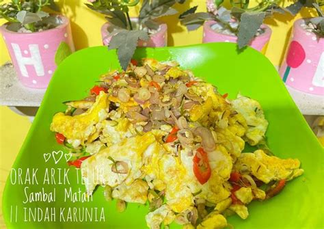 Resep Orak Arik Telur Sambal Matah Oleh Indah Karunia Cookpad