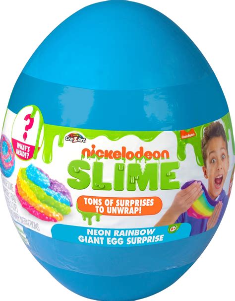 Cra Z Art Nickelodeon Slime Neon Rainbow Giant Egg Surprise Etsy