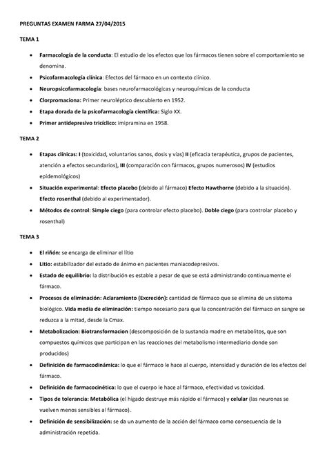 Examen 14 Junio 2017 Preguntas Y Respuestas PREGUNTAS EXAMEN FARMA