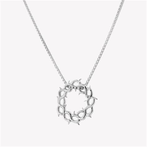 Rizen Large Crown Of Thorns Necklace Sterling Silver A Sign Of