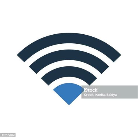 무선 네트워크 Wifi 아이콘입니다 글리프 스타일 벡터 Eps 0명에 대한 스톡 벡터 아트 및 기타 이미지 0명 개념