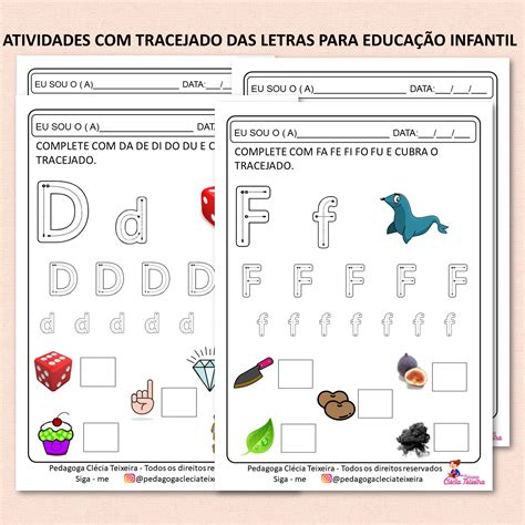 Atividades tracejado das letras para educação infantil Clécia