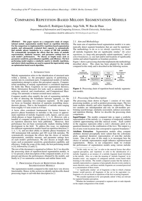 Pdf Symbolic Segmentation A Corpus Based Analysis Of Melodic Phrases