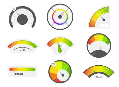 Icônes De Compteur De Vitesse Indicateurs De Score De Crédit Compteur