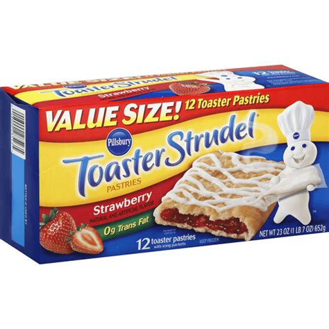 Pillsbury Toaster Strudel Pastries Strawberry Value Size Pastries
