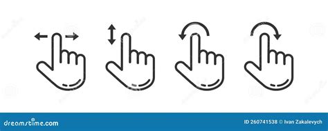 Hand Pointer Cursor Mouse Icon Set Index Finger Movement Illustration