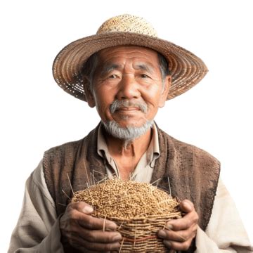 Chalk Asian Farmer Holding Paddy Rice Culture Work PNG Transparent Image And Clipart For Free