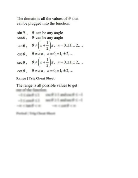 SOLUTION Trig Cheat Sheet Pdf Studypool