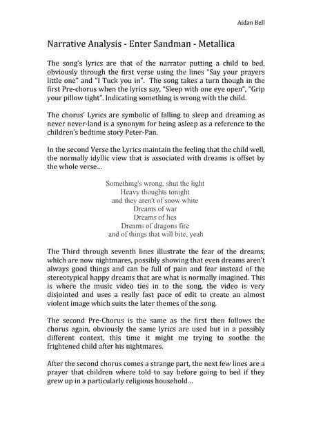 Music Video Narrative Analysis Docx