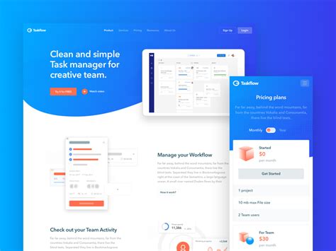 taskflow web design experience by artyom khamitov on dribbble