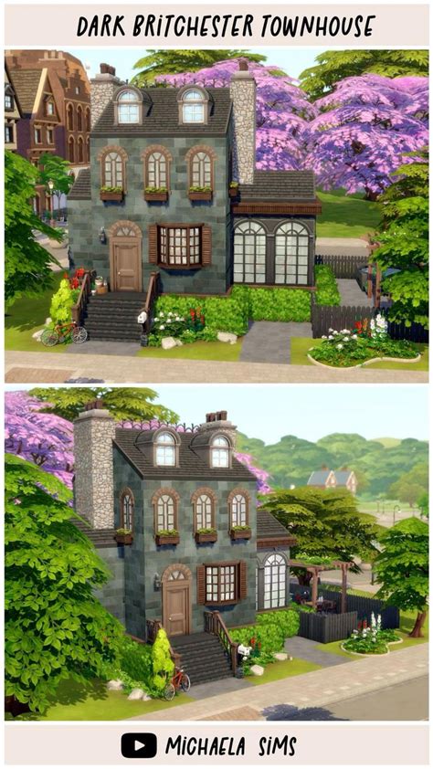 Dark Britchester Townhouse 🤎 The Sims 4 Speed Build No Cc Id