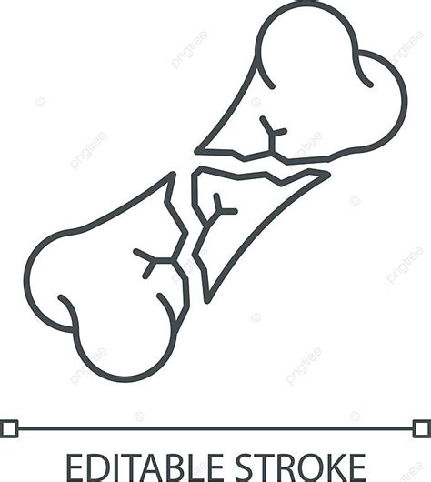Linear Bone Fracture Icon With Customizable Illustration Medical