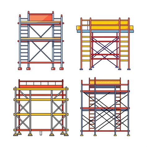 set illustration of scaffolding premium ai generated vector