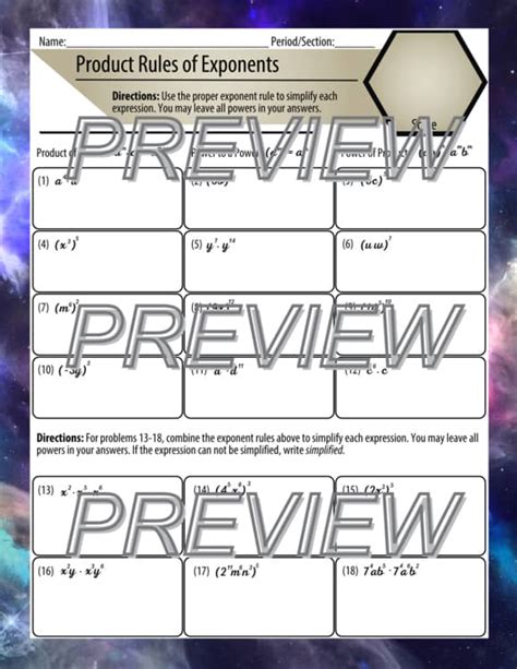 Product Rules Of Exponents By Astral Educational Resources Tpt