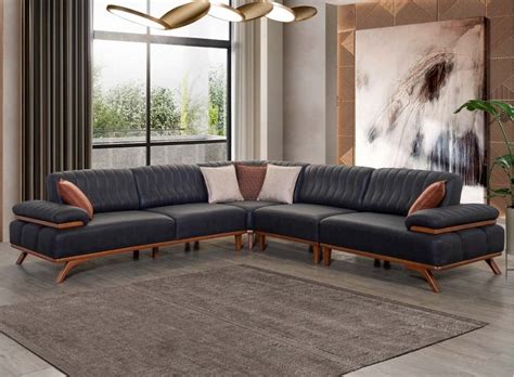 Jvmoebel Ecksofa Schwarzes Ecksofa Designer L Form Luxuriöses