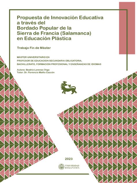 Propuesta De Innovación Educativa A Través Del Bordado Popular En La