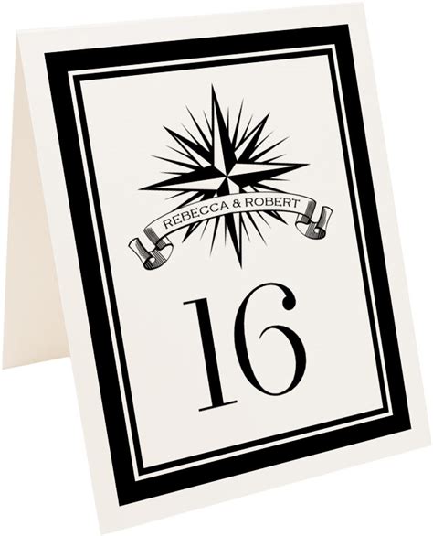 Compass Wedding Table Numbers Nautical Table Number And Table Card