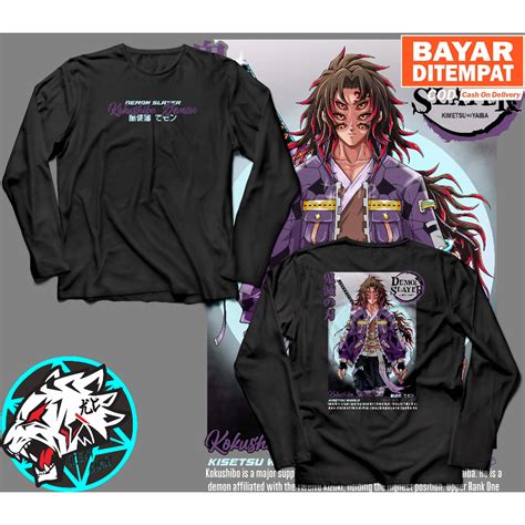 Jual Kaos Baju Lengan Panjang Anime Kokushibo Kimetsu No Yaiba Big Size