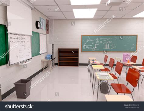 Classroom Scene Background Side View 3d Stock Illustration 2018935298