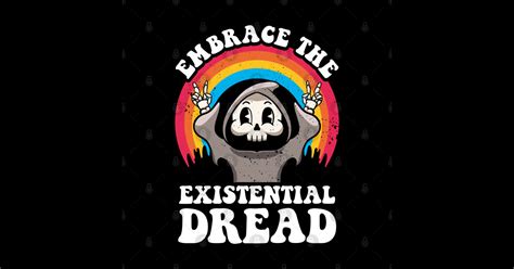 Embrace The Existential Dread Retro Cartoon Nihilism Anxiety Embrace