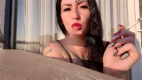 Sexy Smoking From Dominatrix Nika Mistress Loves To Smoke And Blow Cigarette Smoke In Your Face