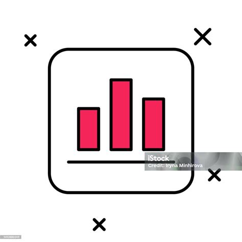 Filled Outline Pie Chart Infographic Icon Isolated On White Background