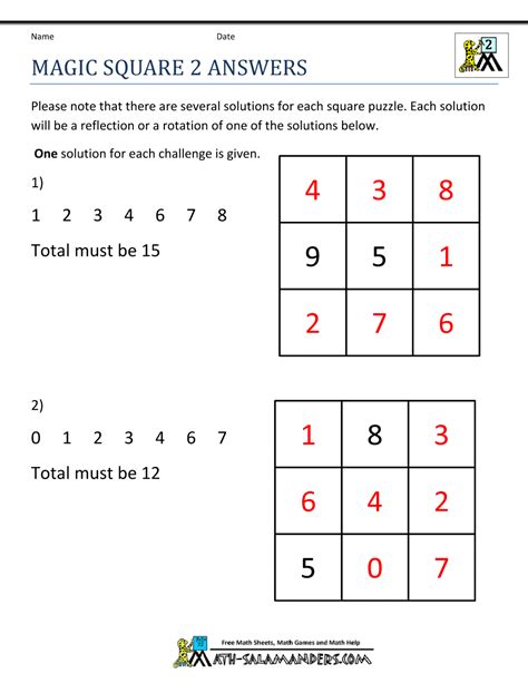 Math Puzzles With Answers For Class 8