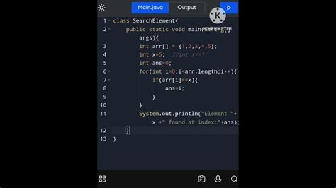 Program To Find An Array Elements Java Program Search An Element Of