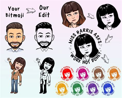 Custom Teacher Stamp Bitmoji Stamps Selfinking Face Stamp Etsy