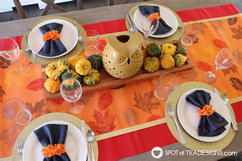 Stamped Leaf Table Runner Spot Of Tea Designs