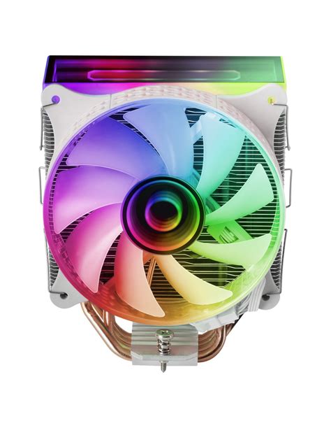 Mars Gaming MCPU VR Blanco Disipador CPU Doble Espejo Infinito ARGB 4 Heatpipes HCT TDP 180W