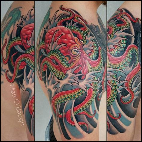 Japanese Octopus Sleeve Tattoo