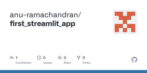 Github Anu Ramachandran First Streamlit App