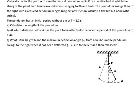 Vertically Under The Pivot A Of A Mathematical Pendulum A Pin P Can Be