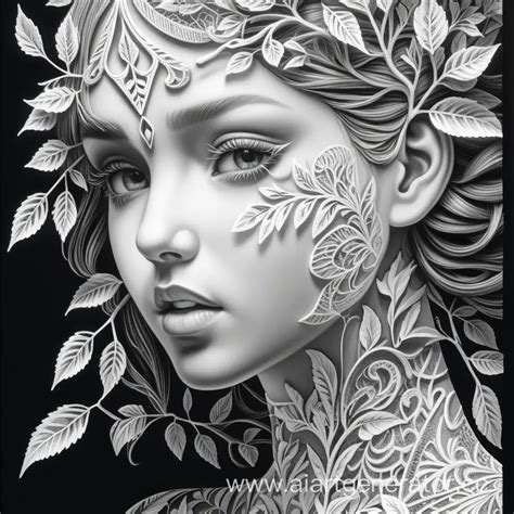Surreal Geometric Carving With Lace Paper Art Young Woman In Dynamic